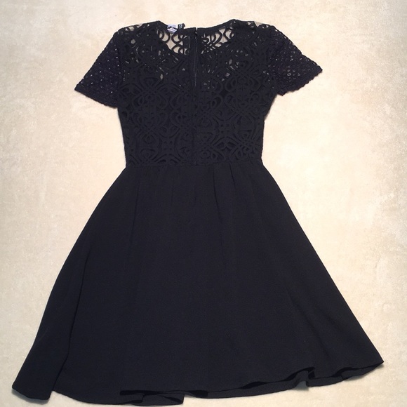 Divided | Dresses | Hm Divided Black Dress Lace Top Size 2 | Poshmark